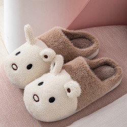 Slippers Women Autumn Winter Home Soft Bottom Couple Style Cartoon Cute Rabbit Indoor Anti-Slip Plush House Men