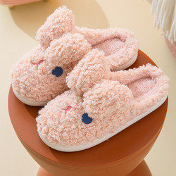 Fashion Trend Slippers Women 2021 Autumn Winter New Design Indoor Home Cartoon Cute Rabbit Plush Warm Anti-Slip