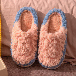 Women Slippers Indoor Home Soft Bottom Anti-Slip Autumn Winter Couple Style Cartoon Cute Plush Warm Men Warm