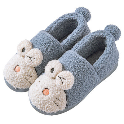 Couple Autumn winter cute Cartoon Doraemon Shape slippers women soft warm plush home indoor shoes