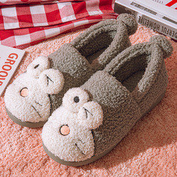 Couple Autumn winter cute Cartoon Doraemon Shape slippers women soft warm plush home indoor shoes