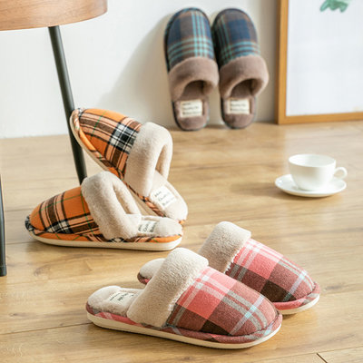 2021 new design Plaid Home Indoor Shoes light weight Thermal Autumn Winter slippers with best price