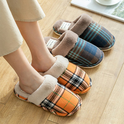 2021 new design Plaid Home Indoor Shoes light weight Thermal Autumn Winter slippers with best price