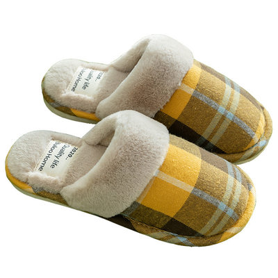 2021 new design Plaid Home Indoor Shoes light weight Thermal Autumn Winter slippers with best price