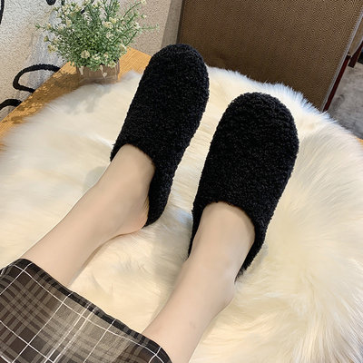 2021 Newest design women fluffy slippers faux fur shoes slides sandals winter fall solid color plush sandal in stock