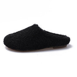 2021 Newest design women fluffy slippers faux fur shoes slides sandals winter fall solid color plush sandal in stock