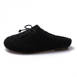 2021 Newest design women fluffy slippers faux fur shoes slides sandals winter fall solid color plush sandal in stock