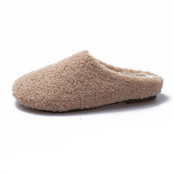 2021 Newest design women fluffy slippers faux fur shoes slides sandals winter fall solid color plush sandal in stock