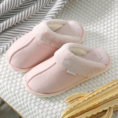 Slippers Women Home Closed Toed Winter Indoor Simply Style Plush Warm Aniti-Slip Autumn Winter Men House Shoes