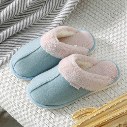 Slippers Women Home Closed Toed Winter Indoor Simply Style Plush Warm Aniti-Slip Autumn Winter Men House Shoes