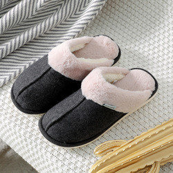 Slippers Women Home Closed Toed Winter Indoor Simply Style Plush Warm Aniti-Slip Autumn Winter Men House Shoes