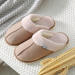 Slippers Women Home Closed Toed Winter Indoor Simply Style Plush Warm Aniti-Slip Autumn Winter Men House Shoes