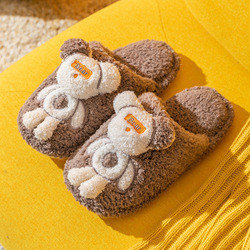 Cute cartoon space bear home indoor shoes 2021 new best price fluffy plush warm non-slip slippers in stock