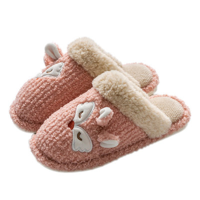 New Design Winter Slippers Women Thermal Anti-Slip Home Bedroom Cartoon Cute Thick Bottom Couple Style Plush Men