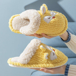 New Design Winter Slippers Women Thermal Anti-Slip Home Bedroom Cartoon Cute Thick Bottom Couple Style Plush Men