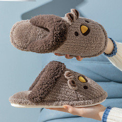New Design Winter Slippers Women Thermal Anti-Slip Home Bedroom Cartoon Cute Thick Bottom Couple Style Plush Men
