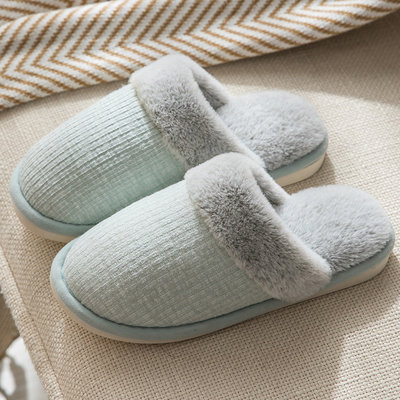 New design 2021 fashion solid color comfort warm slippers for women and male hard-wearing PVC sole winter house shoes