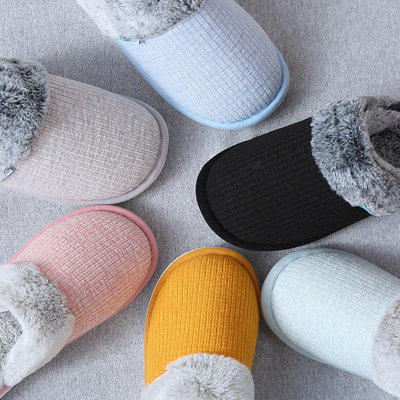 New design 2021 fashion solid color comfort warm slippers for women and male hard-wearing PVC sole winter house shoes
