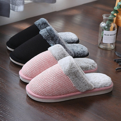 New design 2021 fashion solid color comfort warm slippers for women and male hard-wearing PVC sole winter house shoes
