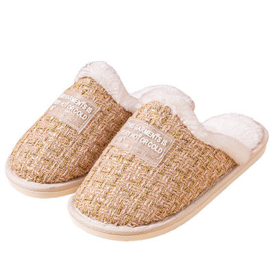 Slippers Women Autumn Winter Warm Thick Bottom Anti-Slip Plush House Indoor Couple Simple Style women closed shoes