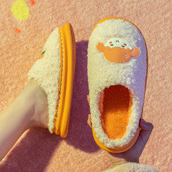 New design 2021 autumn and winter cartoon girl patterns home slippers warm fluffy women bedroom shoes supplier