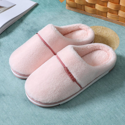 Wholesale  New Design 2021 winter Cartoon Plush Slippers women Cute Warm Anti-slip couple Home Indoor Shoes
