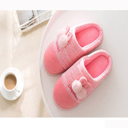 wholesale new for women and male winter Coral fleece warm slippers cute rabbit ear cartoon home indoor shoes