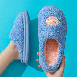 Wholesale 2021 New Design Home Slippers Winter Indoor Thick Bottom Warm Couple Style Plush women closed shoes