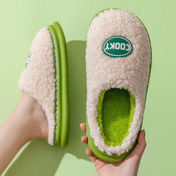 Wholesale 2021 New Design Home Slippers Winter Indoor Thick Bottom Warm Couple Style Plush women closed shoes