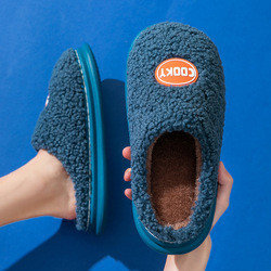 Wholesale 2021 New Design Home Slippers Winter Indoor Thick Bottom Warm Couple Style Plush women closed shoes