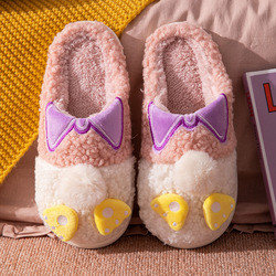 New design fashion ladies indoor home Slippers plus Plush cute cartoon Duck shape PVC soft sole Shoes Autumn Winter