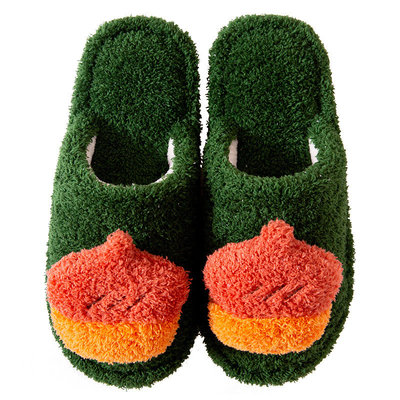 Winter Christmas Home Indoor Slippers Cartoon Cute Plush Warm Non-Slip House Shoes Pinecone Moon Star ladies closed shoes