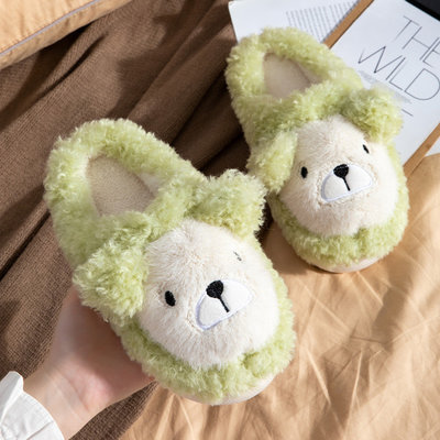 hot sales female Slippers Adult Winter Indoor Soft Bottom Household Antiskid Cartoon Lovely Couple Warm soft Plush Slippers