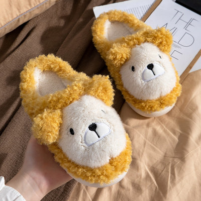 hot sales female Slippers Adult Winter Indoor Soft Bottom Household Antiskid Cartoon Lovely Couple Warm soft Plush Slippers