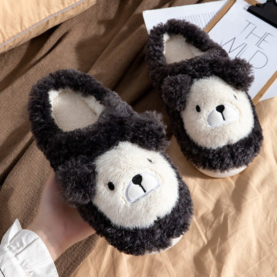 hot sales female Slippers Adult Winter Indoor Soft Bottom Household Antiskid Cartoon Lovely Couple Warm soft Plush Slippers