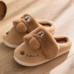 New Design Cartoon Cute Rabbit Home Slippers Women Winter Rabbit Hair Warm Anti-Slip Plush Comfort fluffy fur house Shoes