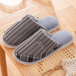 New Design Simple Style Couple Cute Bow Home Indoor Slippers Women Plush Warm Men Comfort Non-Slip home Shoes
