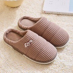 New design 2021 indoor and outdoor letter decoration slippers soft Flannel thermal Half-Pack Heel winter shoes