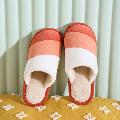 Women new high quality comfortable soft plush indoor slippers light weight flexible sole couple shoes winter
