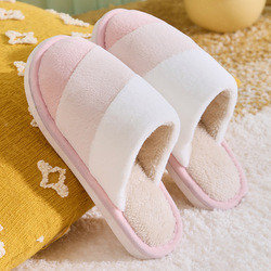 Women new high quality comfortable soft plush indoor slippers light weight flexible sole couple shoes winter