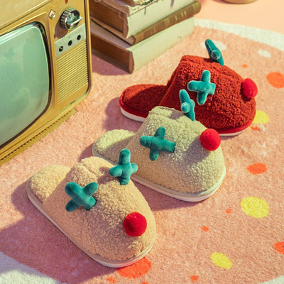 High quality women PVC material non-slip slippers soft sole delicate plush shoes autumn and winter