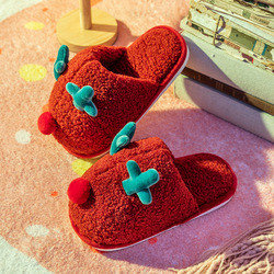 High quality women PVC material non-slip slippers soft sole delicate plush shoes autumn and winter