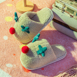High quality women PVC material non-slip slippers soft sole delicate plush shoes autumn and winter