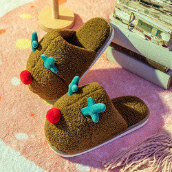 High quality women PVC material non-slip slippers soft sole delicate plush shoes autumn and winter