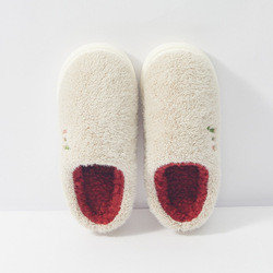 New Simple Fashion Women Slippers Mink Hair Anti-slip Warm Exquisite embroidery Men Home Indoor custom slippers with logo