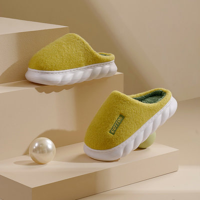 2021 Winter New Design Tweed house Shoes Women Warm Simple Style Thermal Thickened Bottom Couple Home indoor Slippers