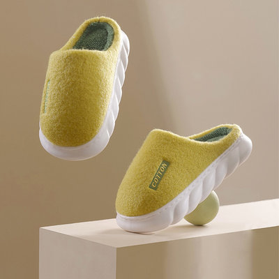 2021 Winter New Design Tweed house Shoes Women Warm Simple Style Thermal Thickened Bottom Couple Home indoor Slippers