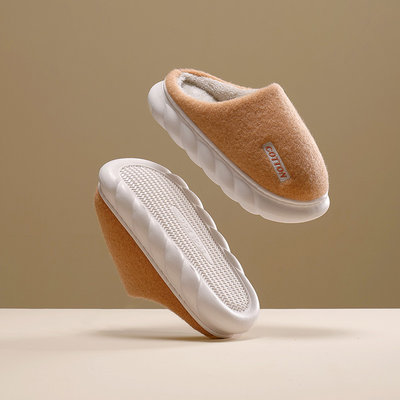 2021 Winter New Design Tweed house Shoes Women Warm Simple Style Thermal Thickened Bottom Couple Home indoor Slippers