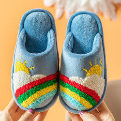 Children Cartoon Cute Rainbow home Slippers Boys And Girls skin-friendly Plush Warm Non-Slip Home Indoor Shoes