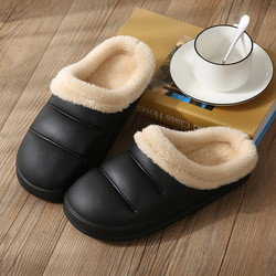 Wholesale Custom 2021 Simply Winter  Women Waterproof indoor outdoor Slippers non-slip Warm Plush solid color EVA house shoes